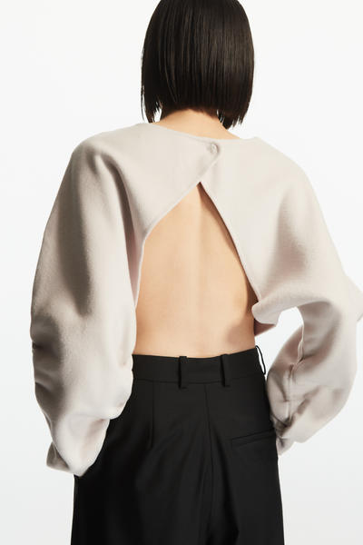 OPEN-BACK BOLERO JACKET オープンバックウールボレロジャケット クリーム｜COS コス 公式オンラインストア