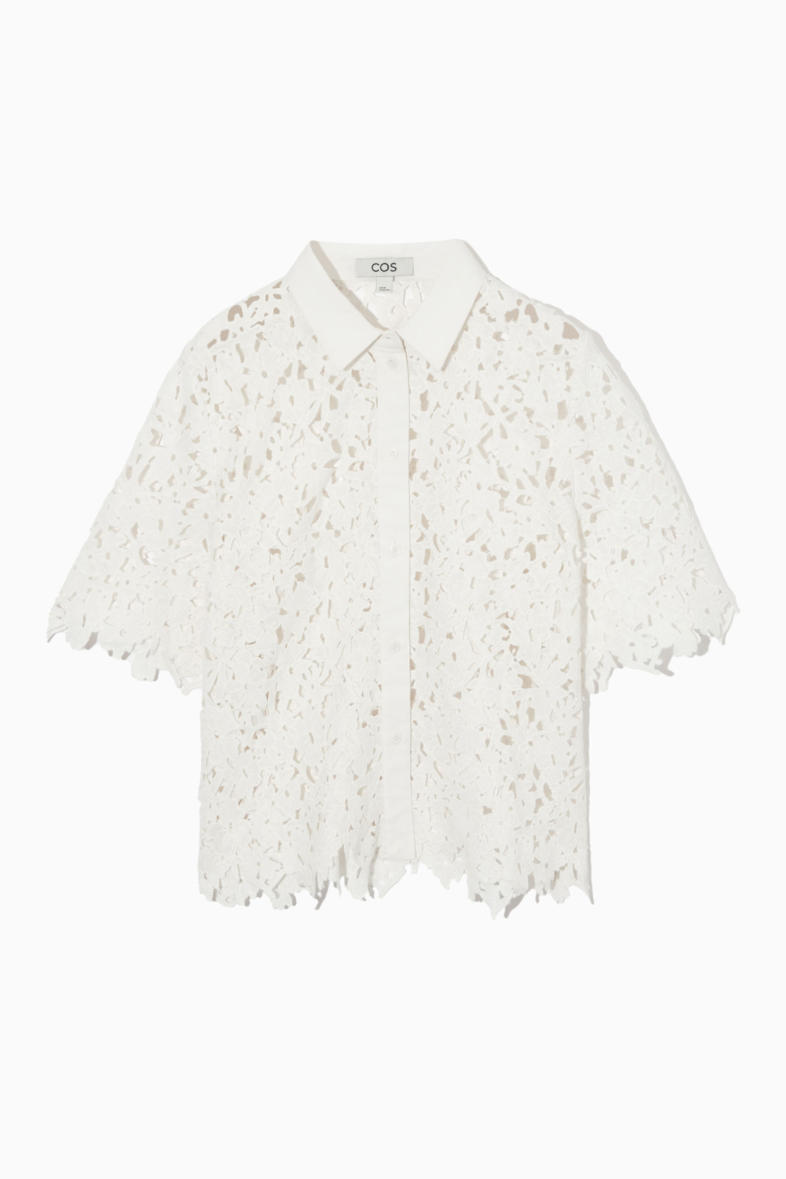 SHORT-SLEEVED BRODERIE ANGLAISE SHIRT エンブロイダリー半袖シャツ｜COS コス 公式オンラインストア