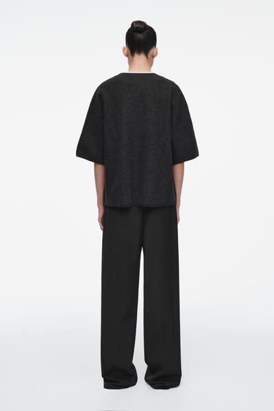 OVERSIZED BOILED MERINO WOOL T-SHIRT オーバーサイズ ボイルドメリノウールTシャツ チャコールメランジュ ...
