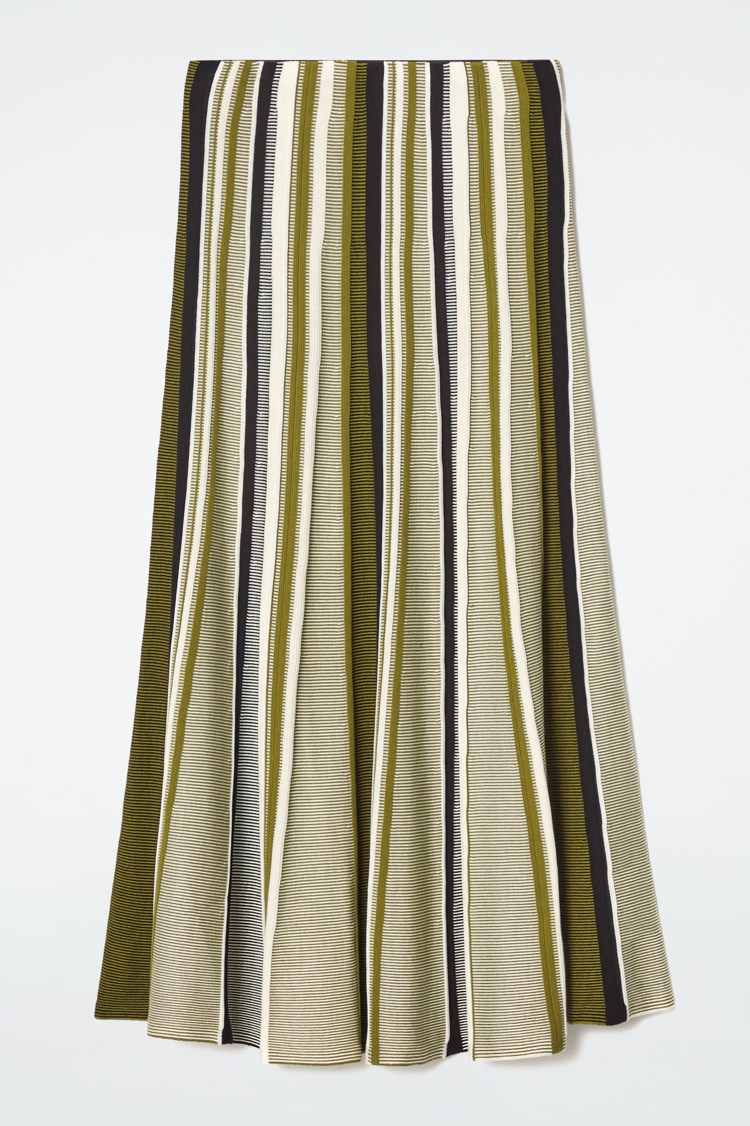 GONNA MIDI IN MAGLIA A RIGHE - VERDE / RIGHE