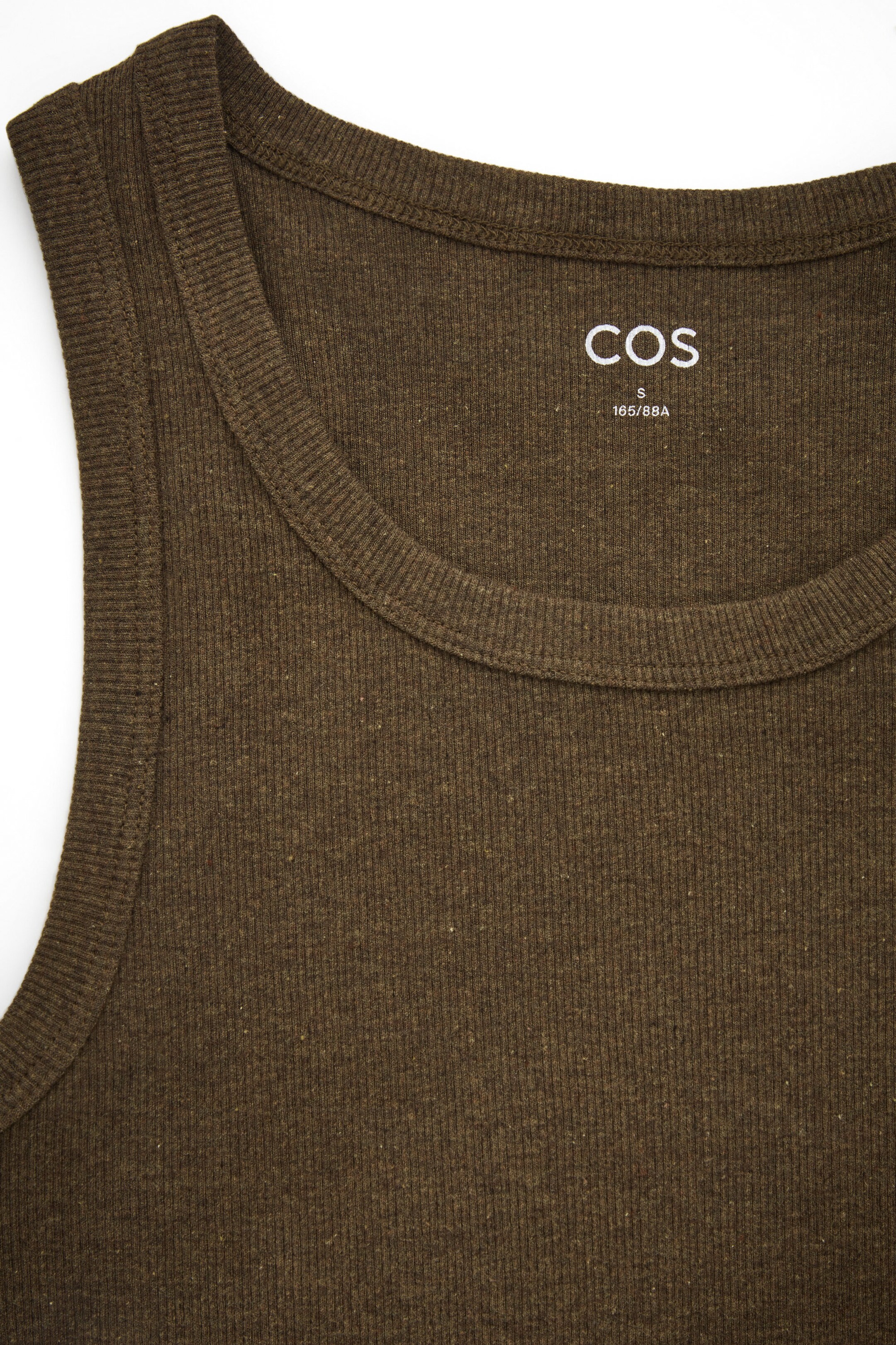 RIBBED TANK TOP - DARK BROWN