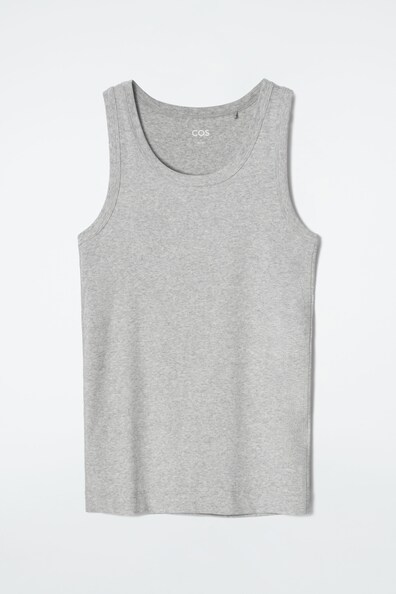 RIBBED TANK TOP - GREY MELANGE