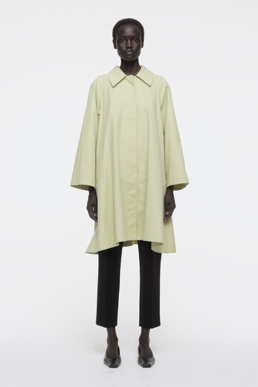 OVERSIZED VOLUMINOUS CAR COAT - LIGHT GREEN