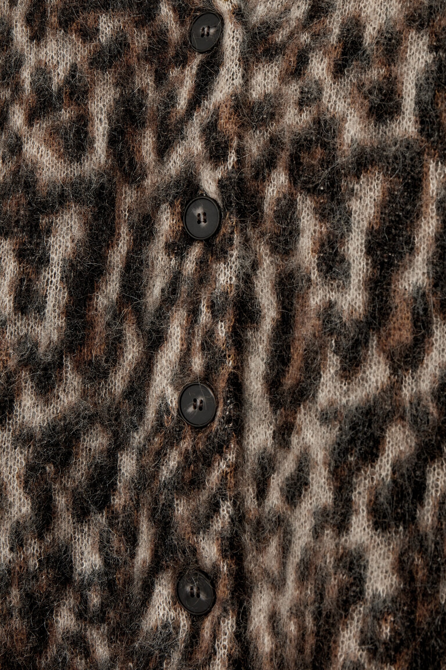 LEOPARD-JACQUARD MOHAIR-BLEND CARDIGAN - LEOPARD