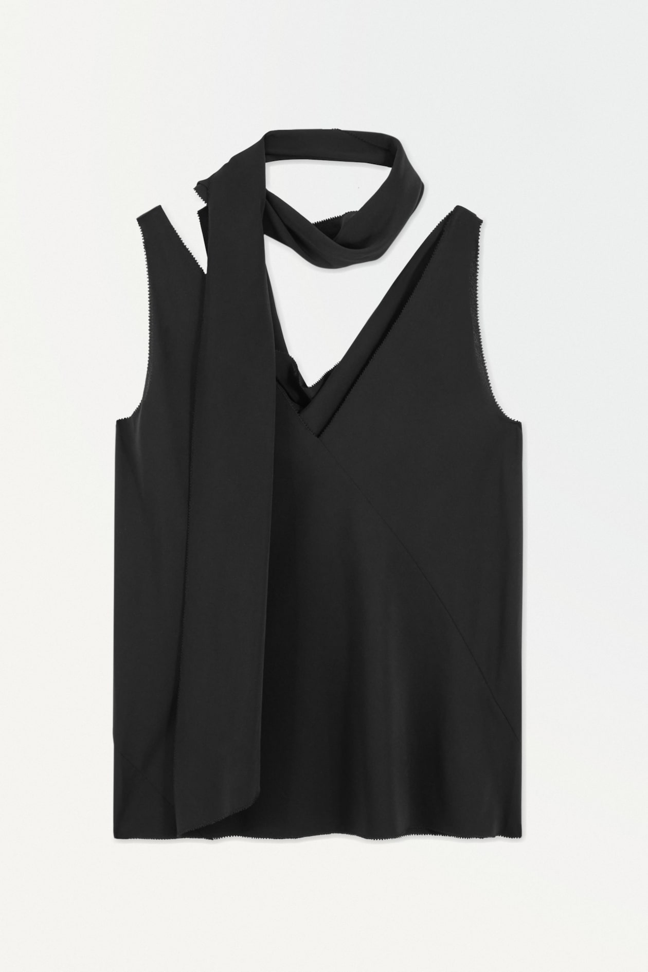 THE SILK SCARF TOP - BLACK