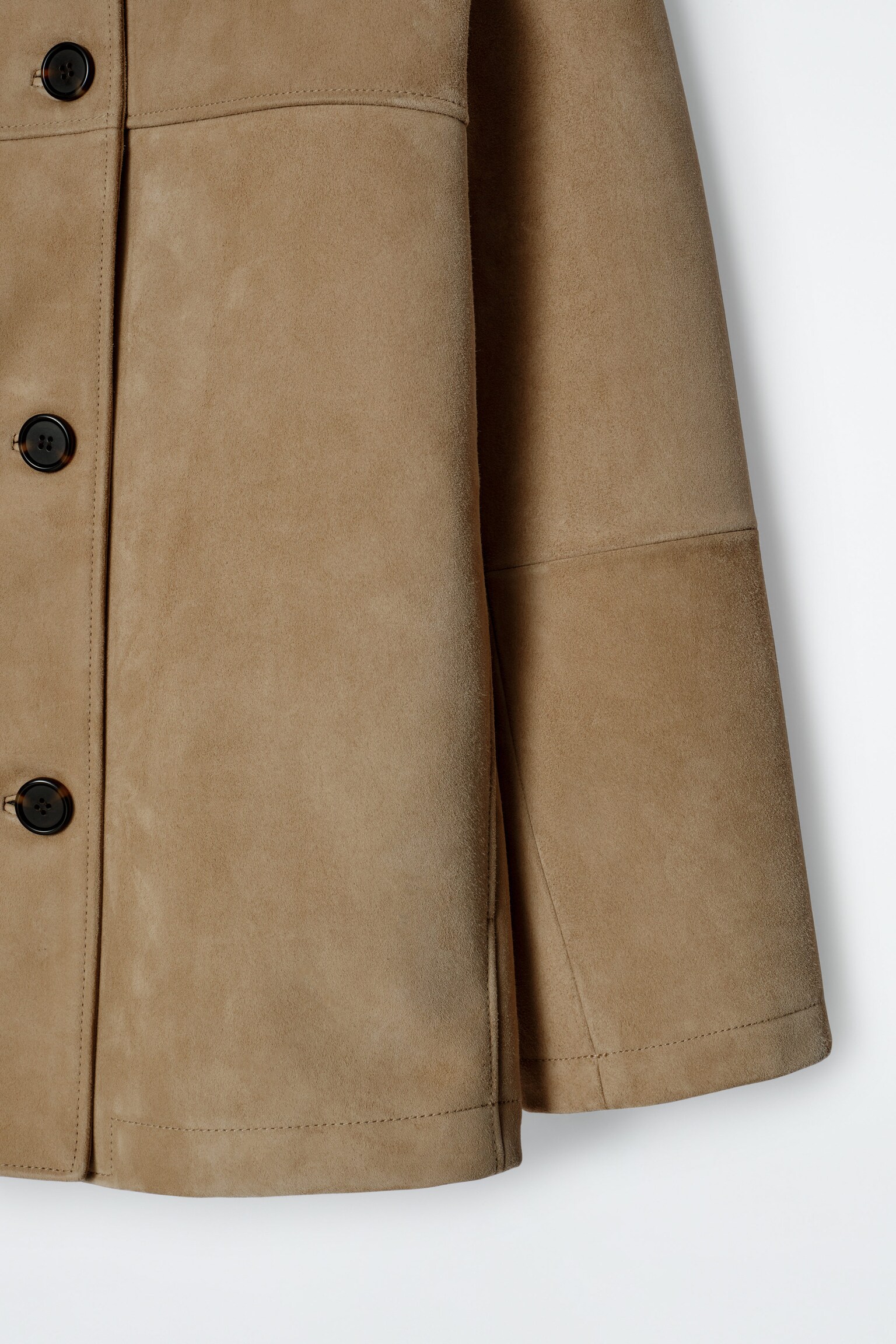 COLLARED SUEDE JACKET - SAND