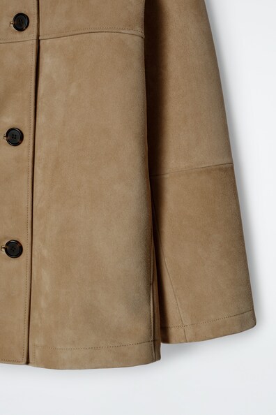 COLLARED SUEDE JACKET - SAND