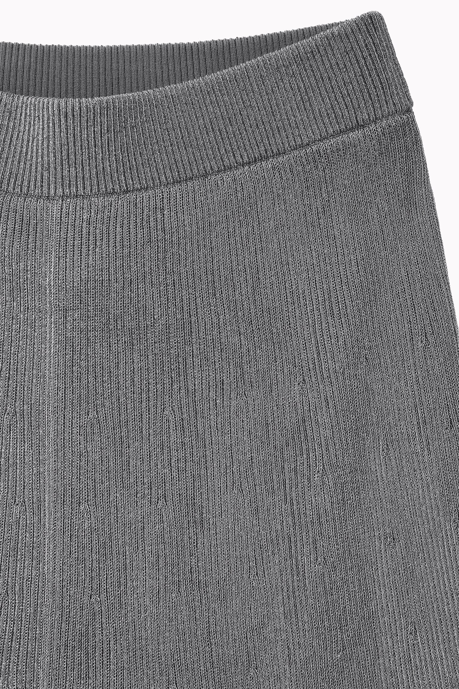 SPARKLY RIBBED-KNIT MAXI SKIRT - DARK GREY