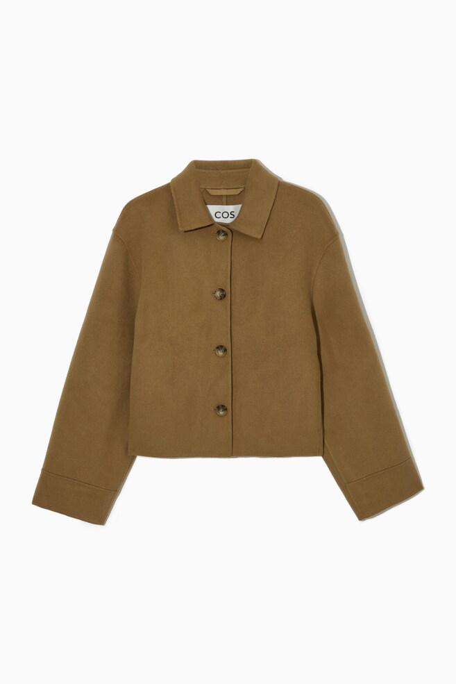 BOXY DOUBLE-FACED WOOL JACKET - BROWN