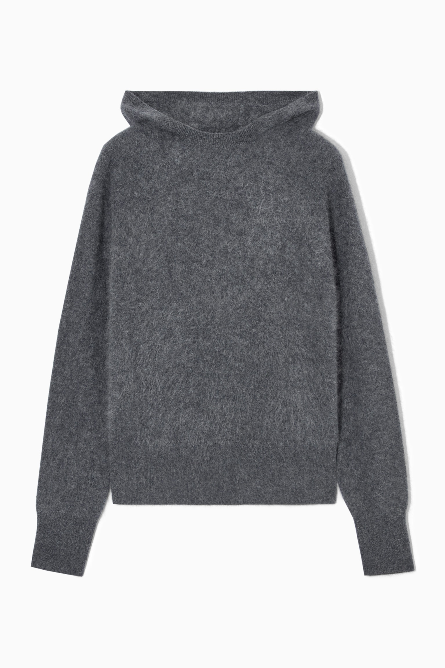 PURE BRUSHED-CASHMERE HOODIE - DARK GREY