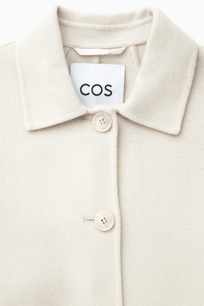 BOXY DOUBLE-FACED WOOL JACKET - WHITE