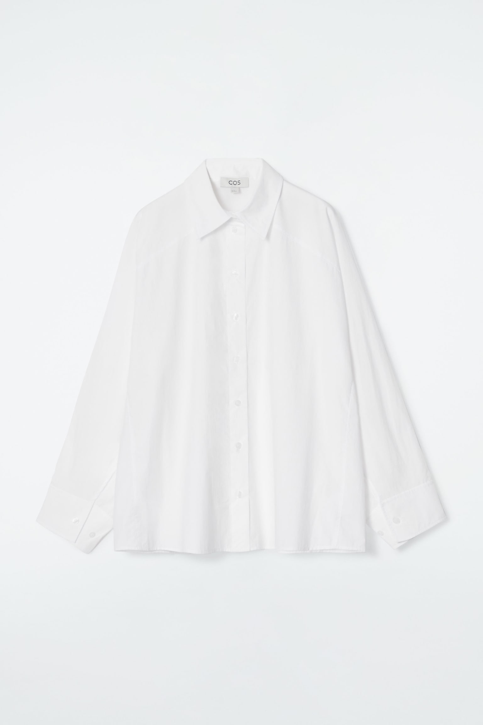 RELAXED DOUBLE-CUFF SHIRT - WHITE