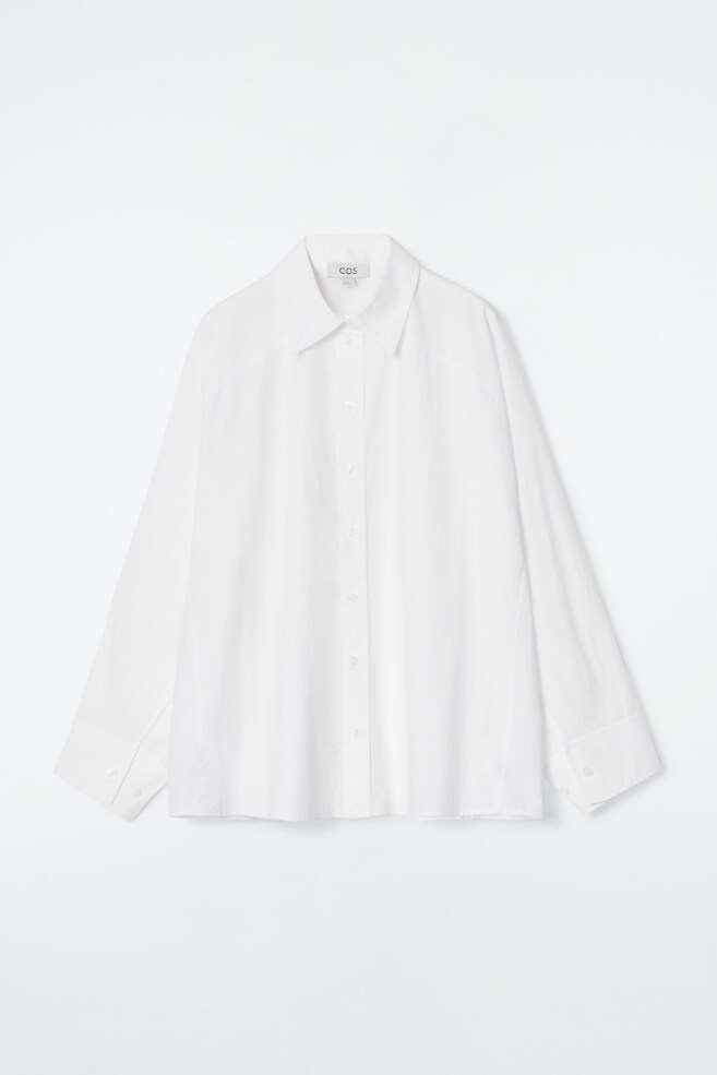 RELAXED DOUBLE-CUFF SHIRT - WHITE