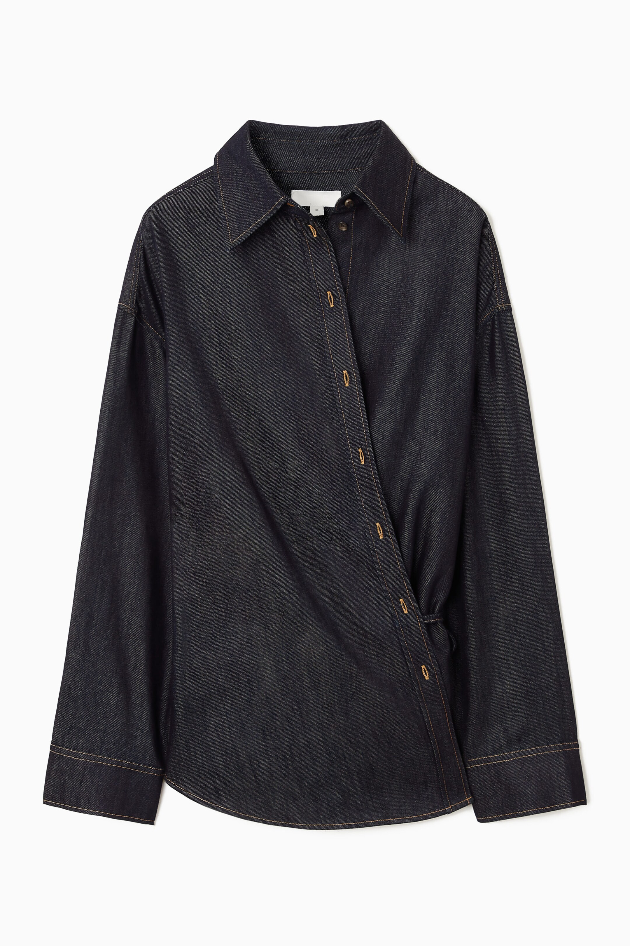 FLUID DENIM WRAP SHIRT - INDIGO