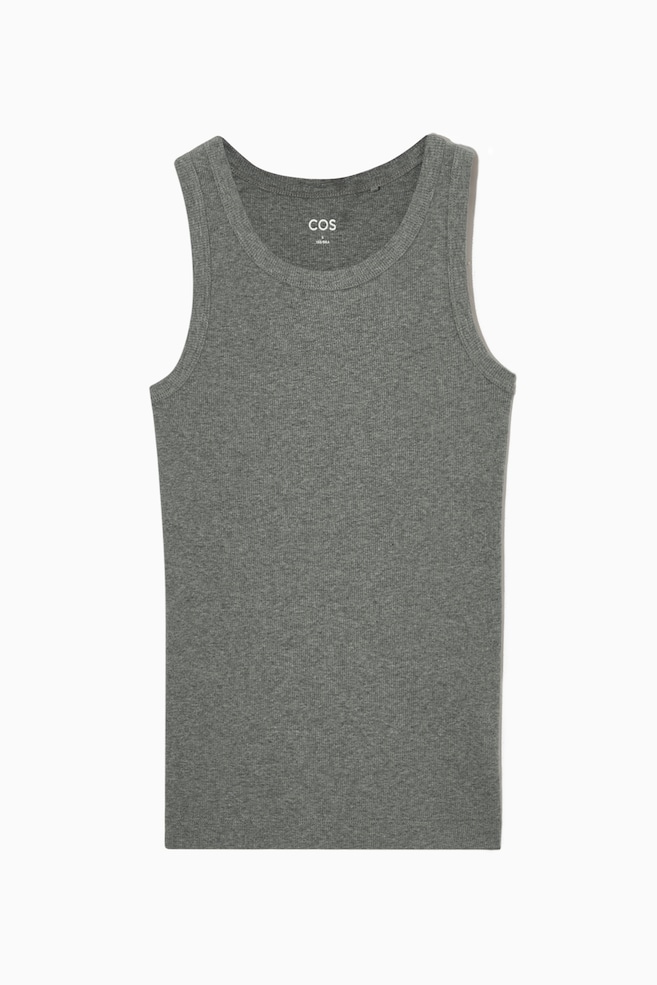 RIBBED TANK TOP - DARK GREY