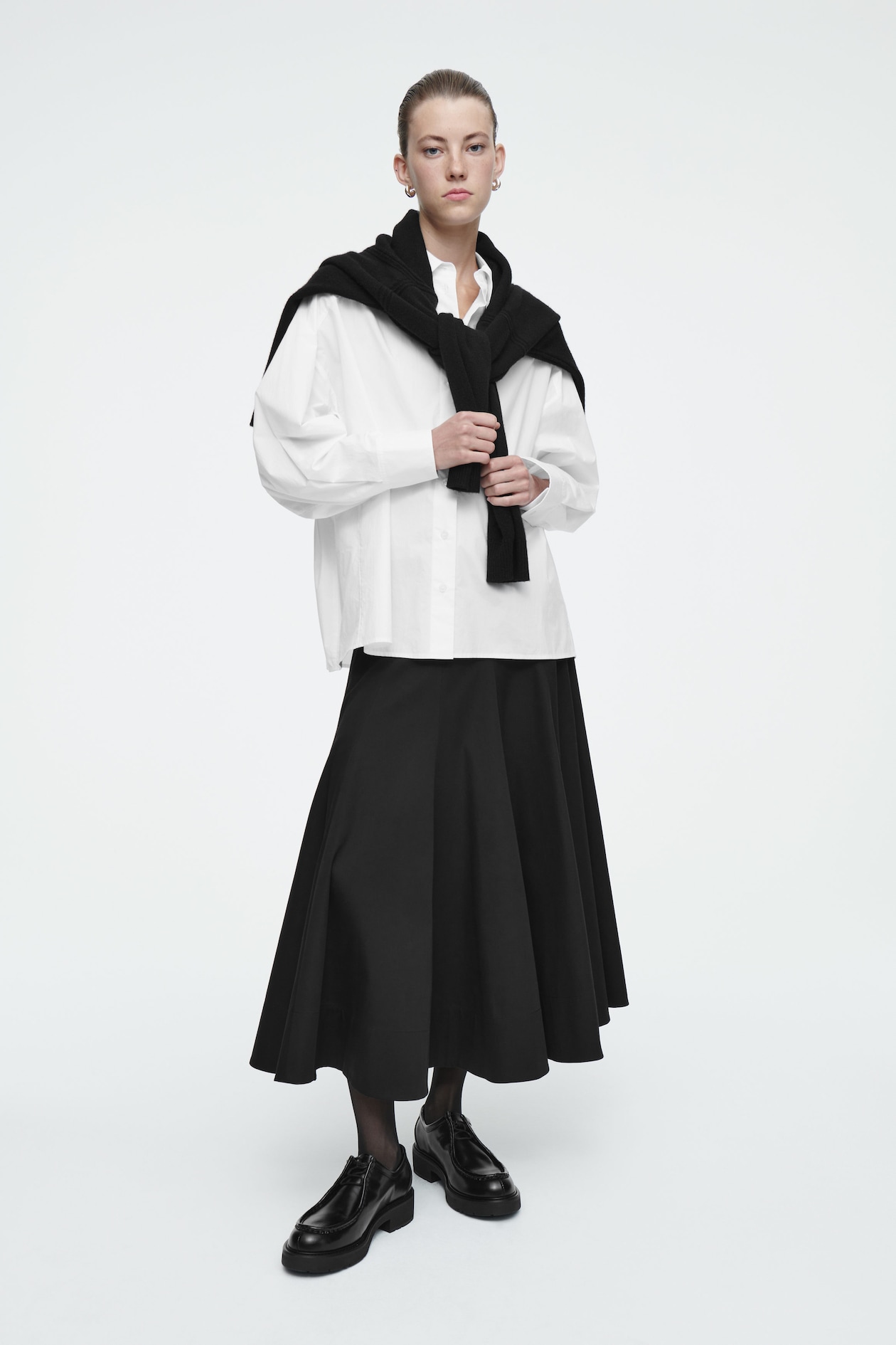 CHUNKY LEATHER DERBY SHOES - BLACK