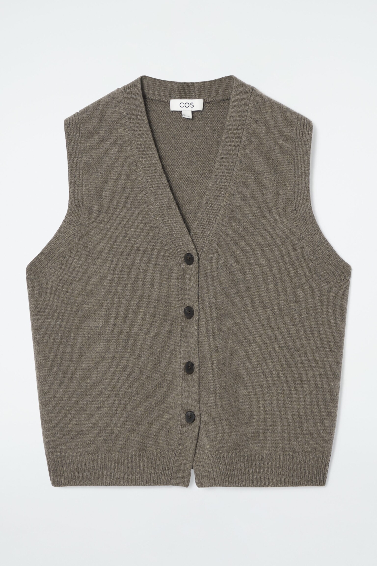 KNITTED CASHMERE-BLEND VEST - MOLE