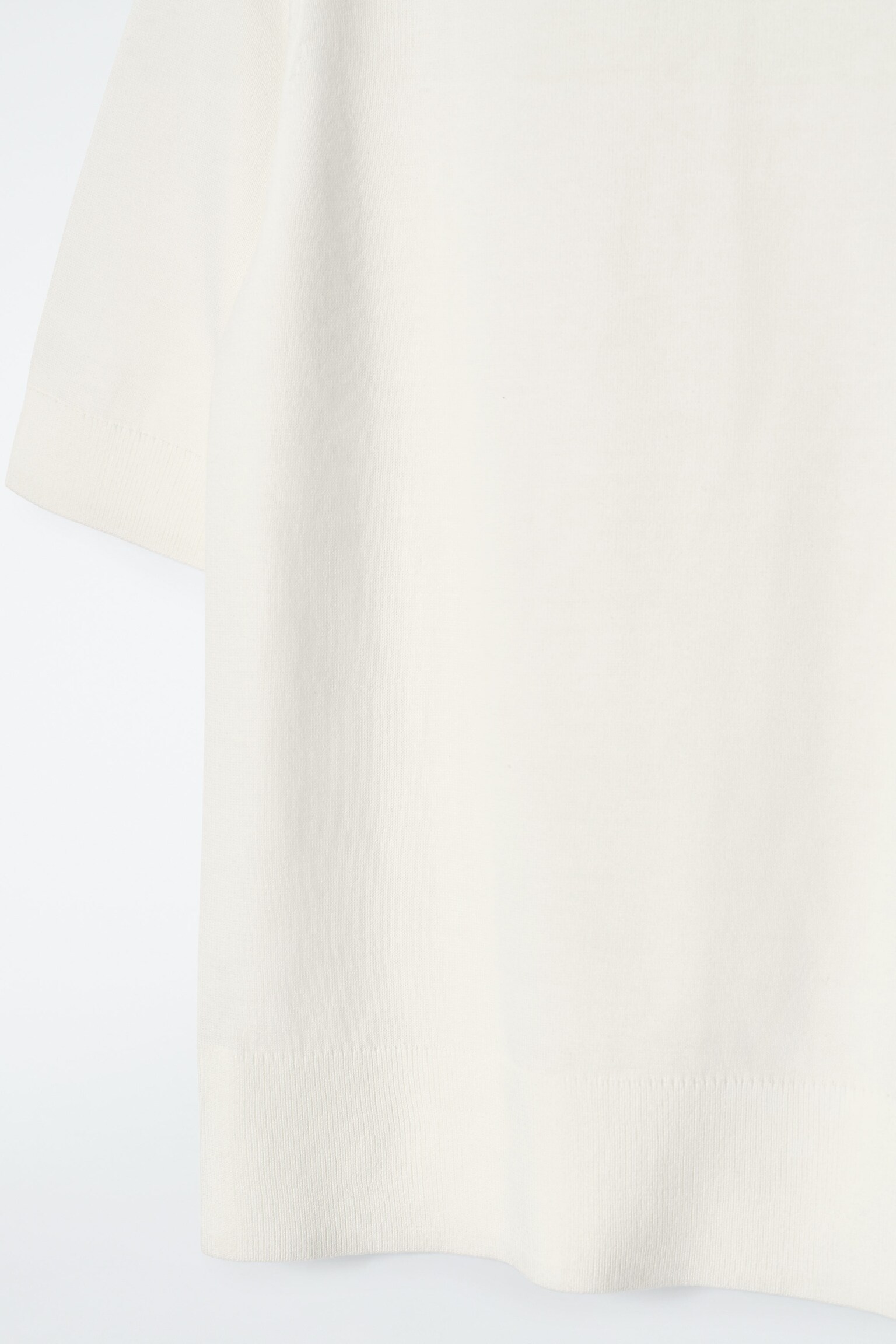 REGULAR KNITTED T-SHIRT - OFF-WHITE