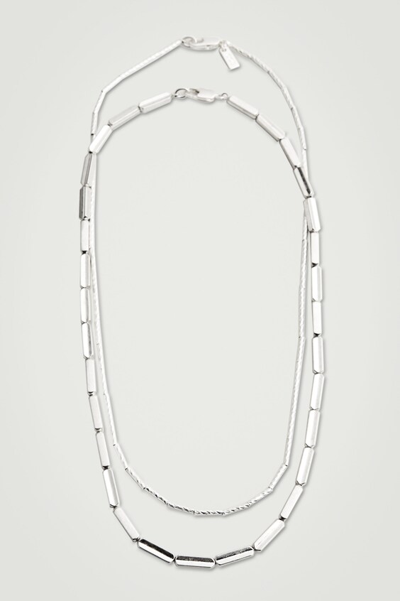 2-PACK CHAIN NECKLACES - SILVER