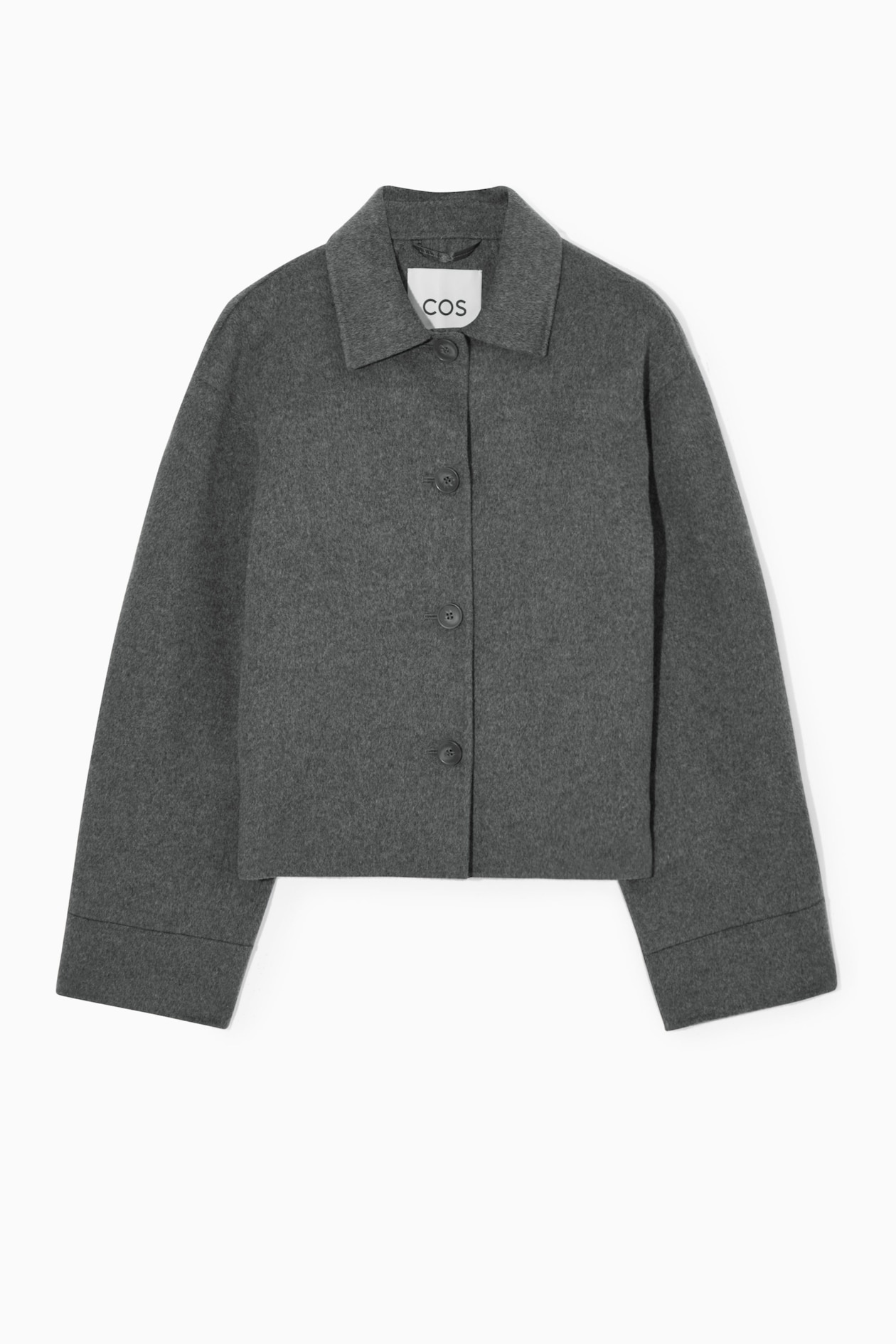 BOXY DOUBLE-FACED WOOL JACKET - GREY